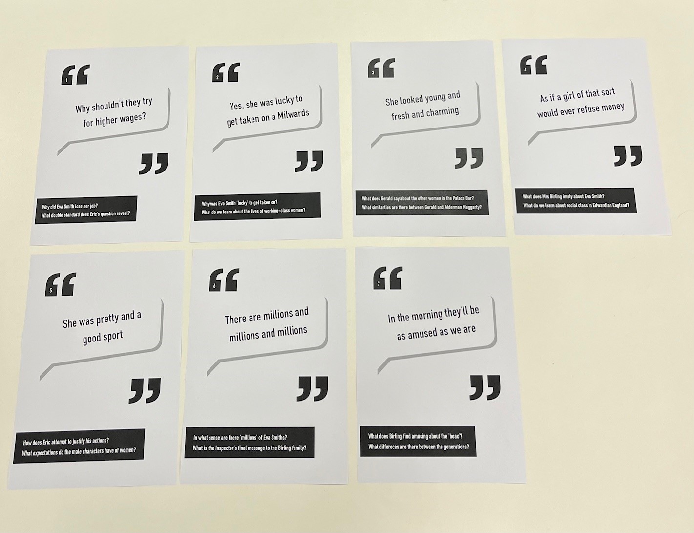 Eva Smith Quotation and Question Posters | An Inspector Calls