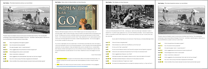 Women Writers of World War I – Three Poets and Four Poems | KS3 ...