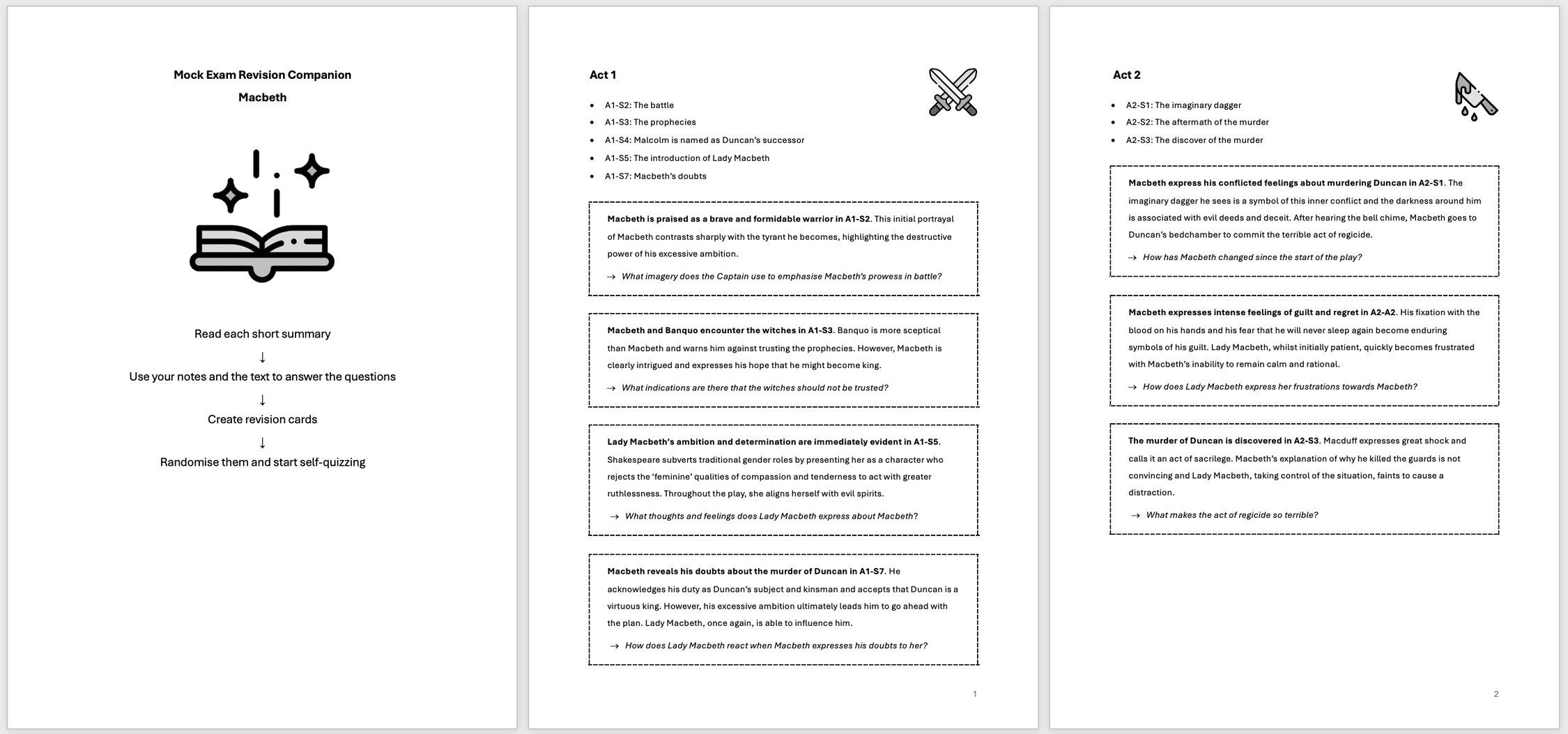 Revision Companion for Macbeth | KS4 Teaching Resource