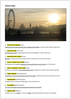 Sentence Stems for Creative Writing | KS4 Teaching Resource