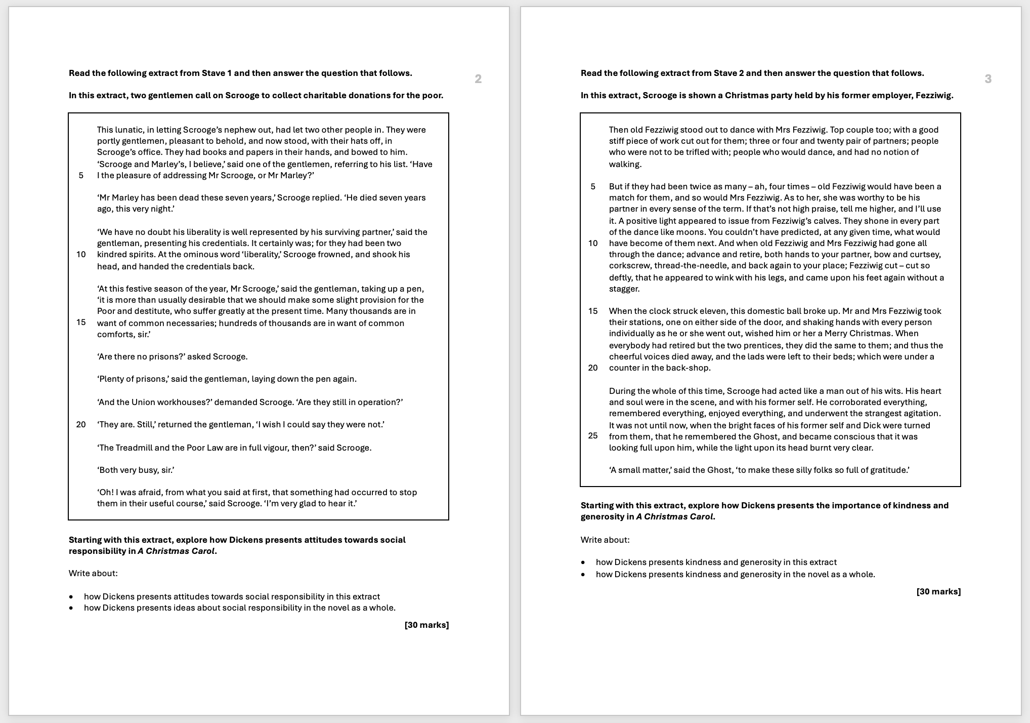 8 x Exam Tasks for A Christmas Carol | KS4 Teaching Resource