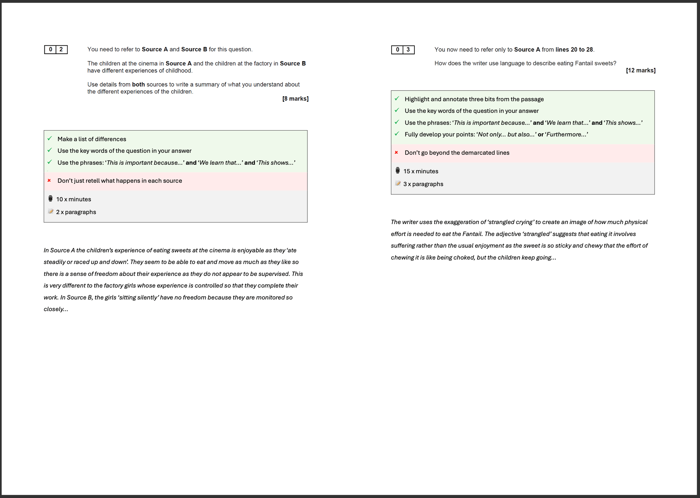 GCSE English Language Paper 2 Tasks and Brief Guidelines | KS4 Teaching ...