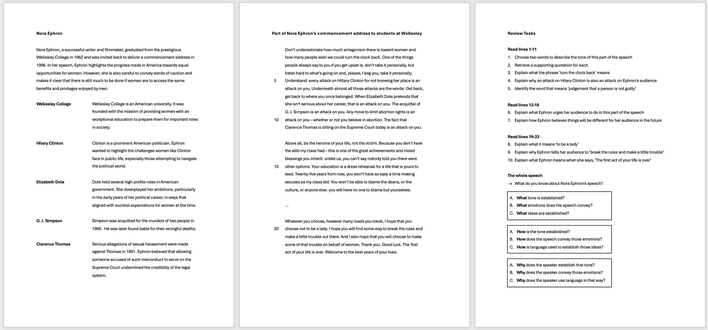 Great Speeches KS3 Workbooklet | KS3 Teaching Resource