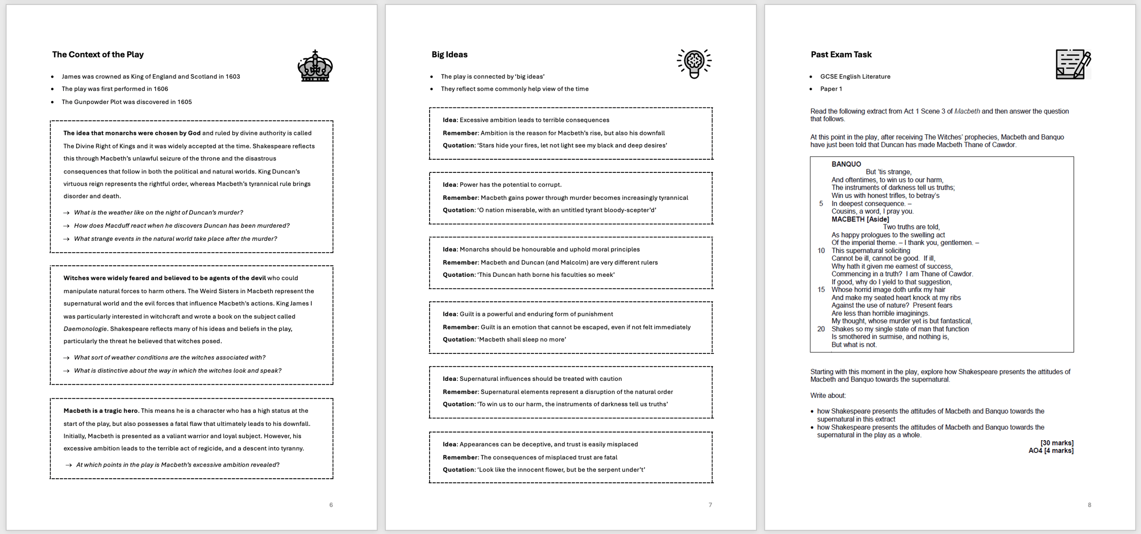 Revision Companion for Macbeth | KS4 Teaching Resource
