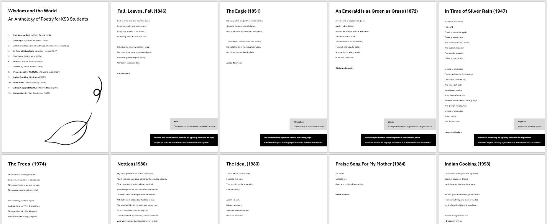 KS3 Poetry Anthology: Theme of Change | KS3 Teaching Resource | Poetry