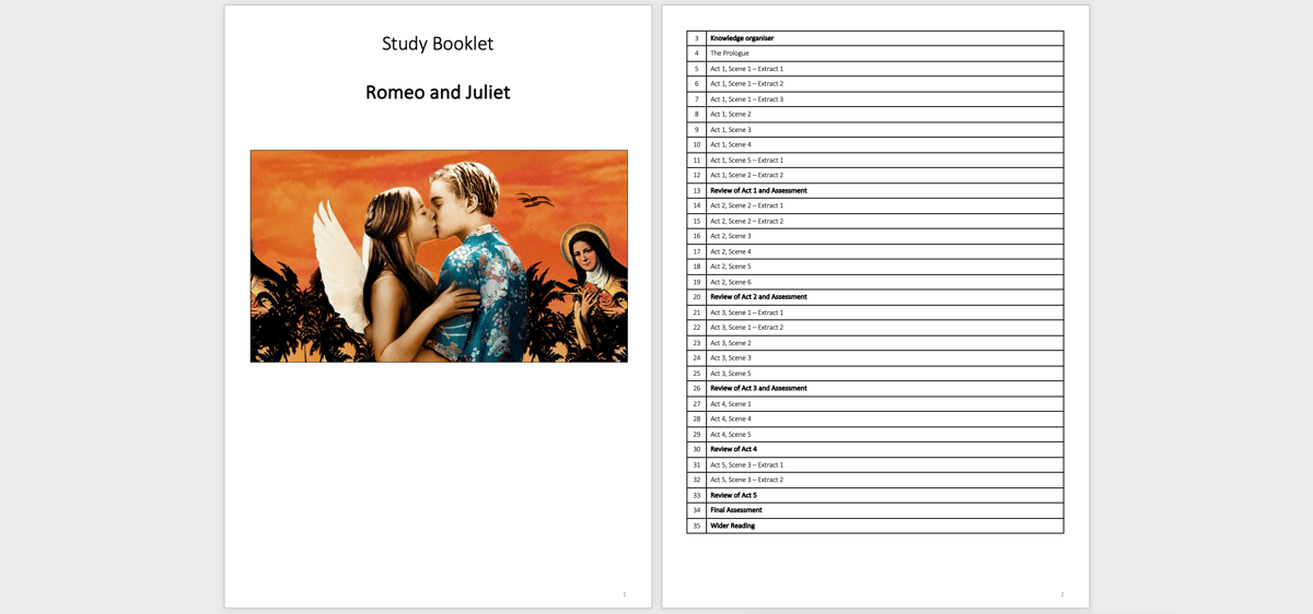 GCSE English Literature: Romeo and Juliet Study Booklet | KS4 Teaching Resource