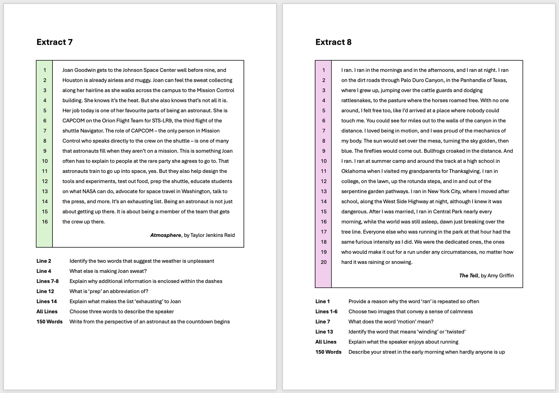 Literary Extracts - Booklet 2 | KS3 and KS4 Teaching Resource