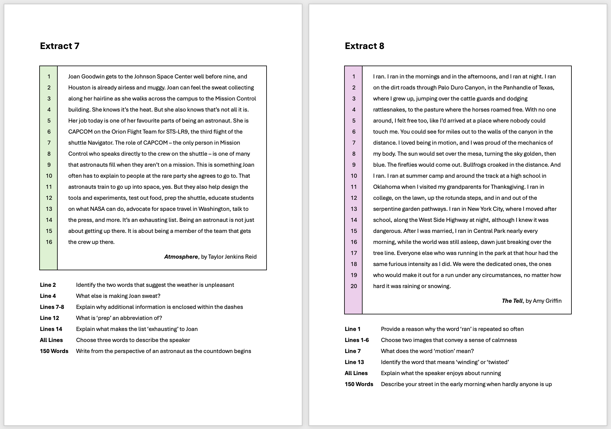 Literary Extracts - Booklet 2 | KS3 and KS4 Teaching Resource