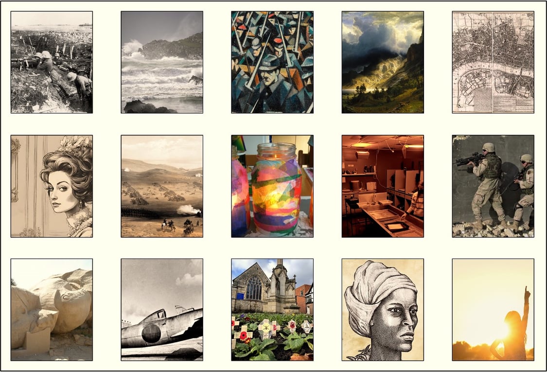 Grid of Images for the AQA Power and Conflict Poems