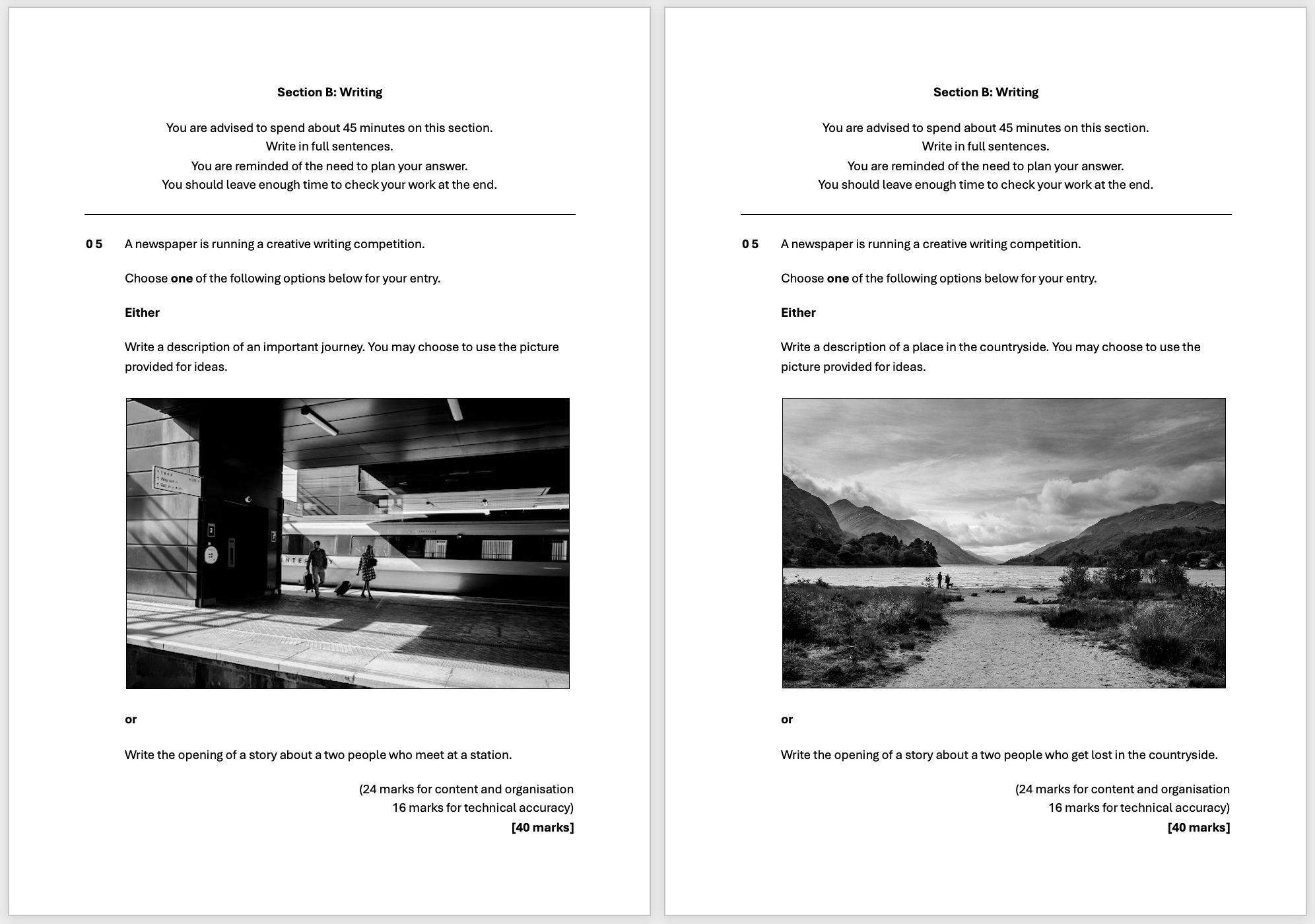 10 x English Language Question 5 Tasks | KS4 Teaching Resource