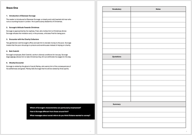 A Christmas Carol Revision Booklet