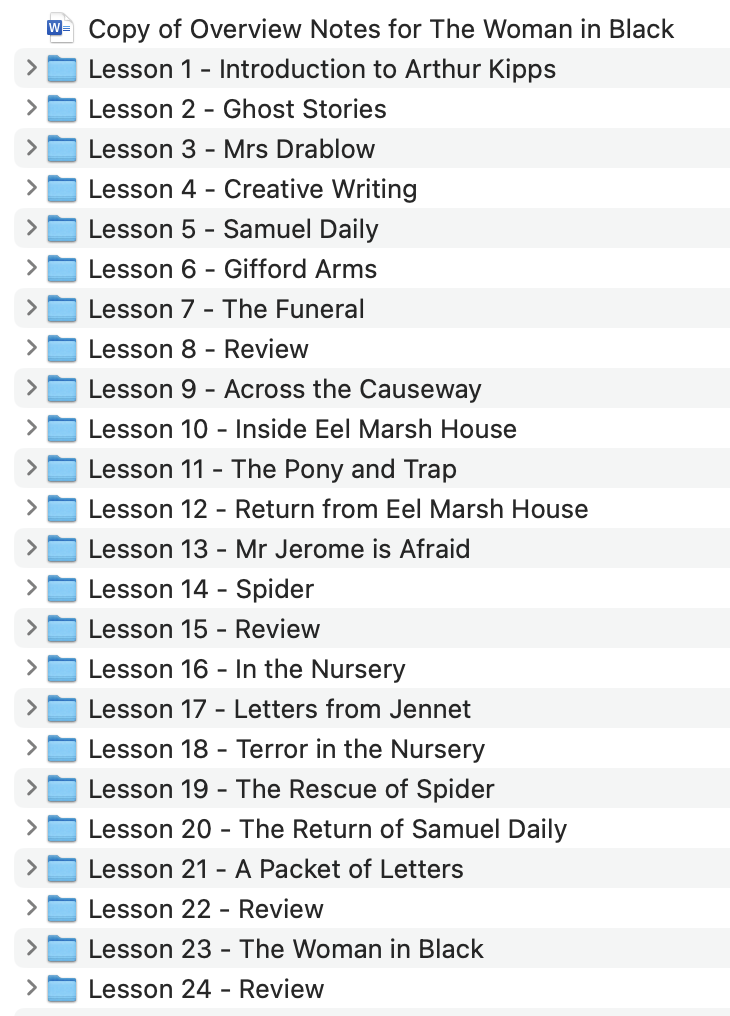 Scheme of Work Resources for The Woman in Black | English Teaching Resource