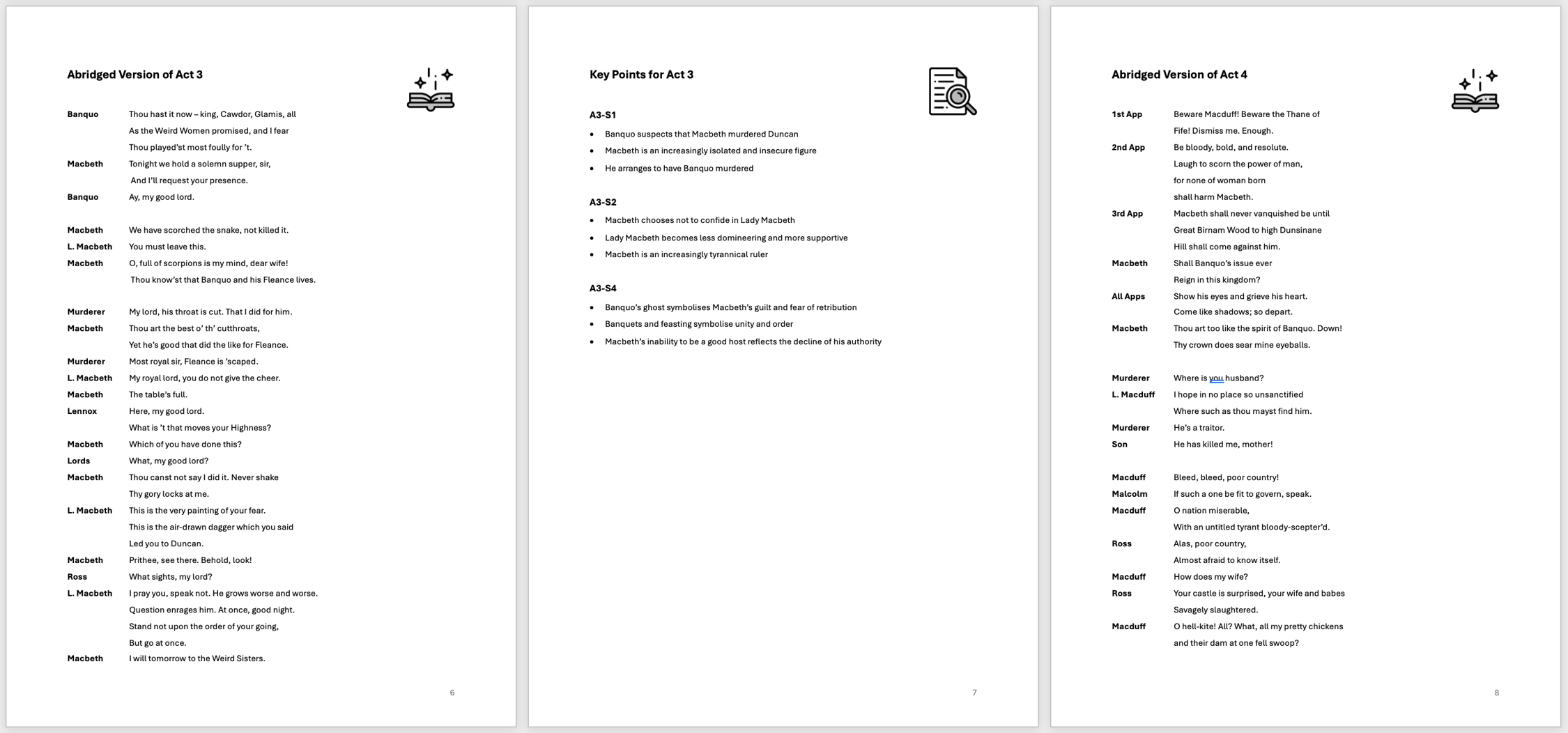 Final Exam Booklet for Macbeth | KS4 English Teaching Resource