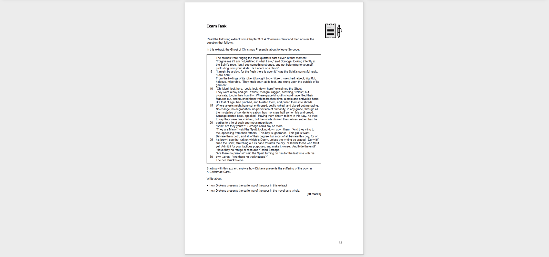 Final Exam Booklet for A Christmas Carol | English Teaching Resource