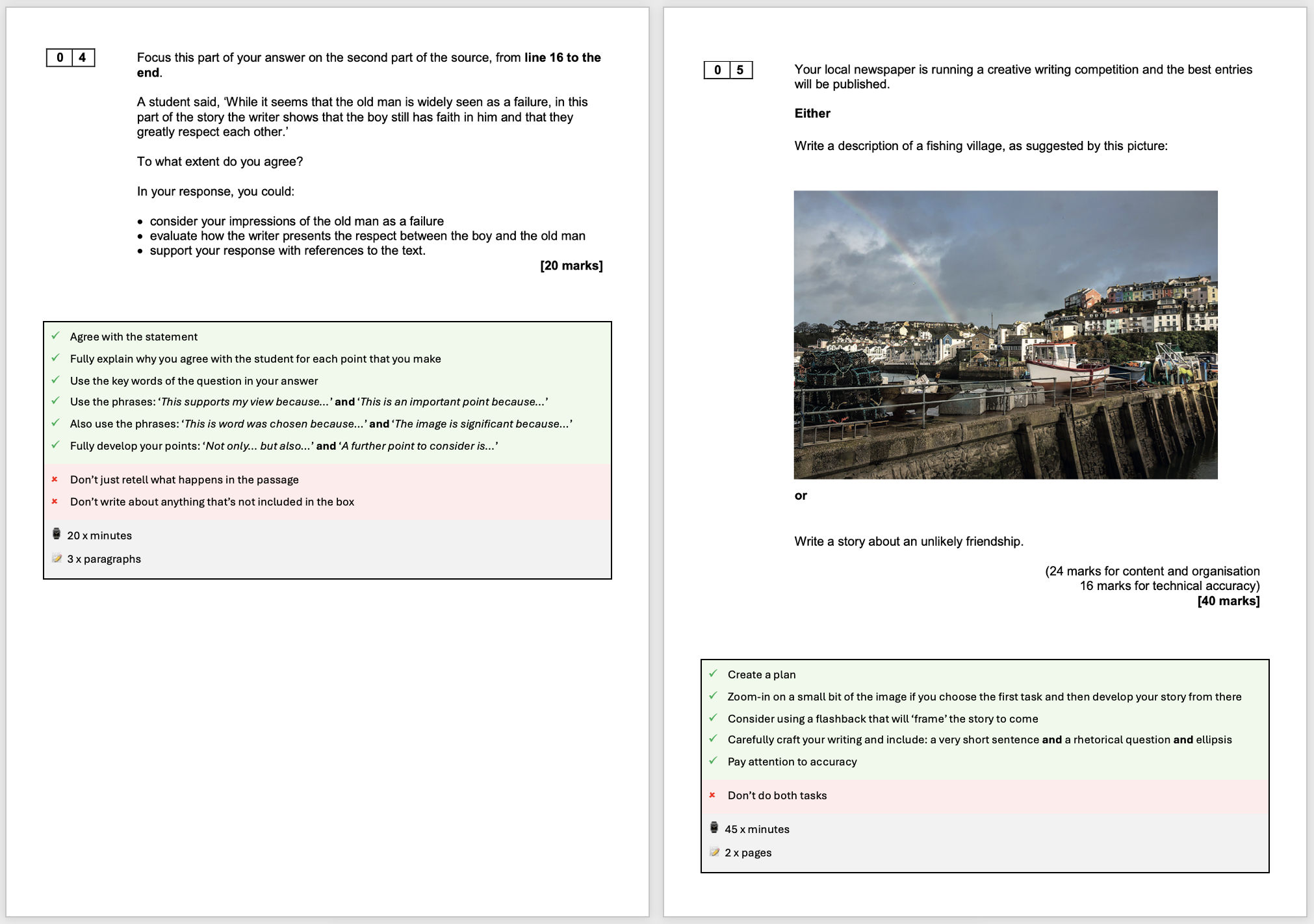 GCSE English Language Paper 1 Tasks and Guidance | KS4 Teaching Resource