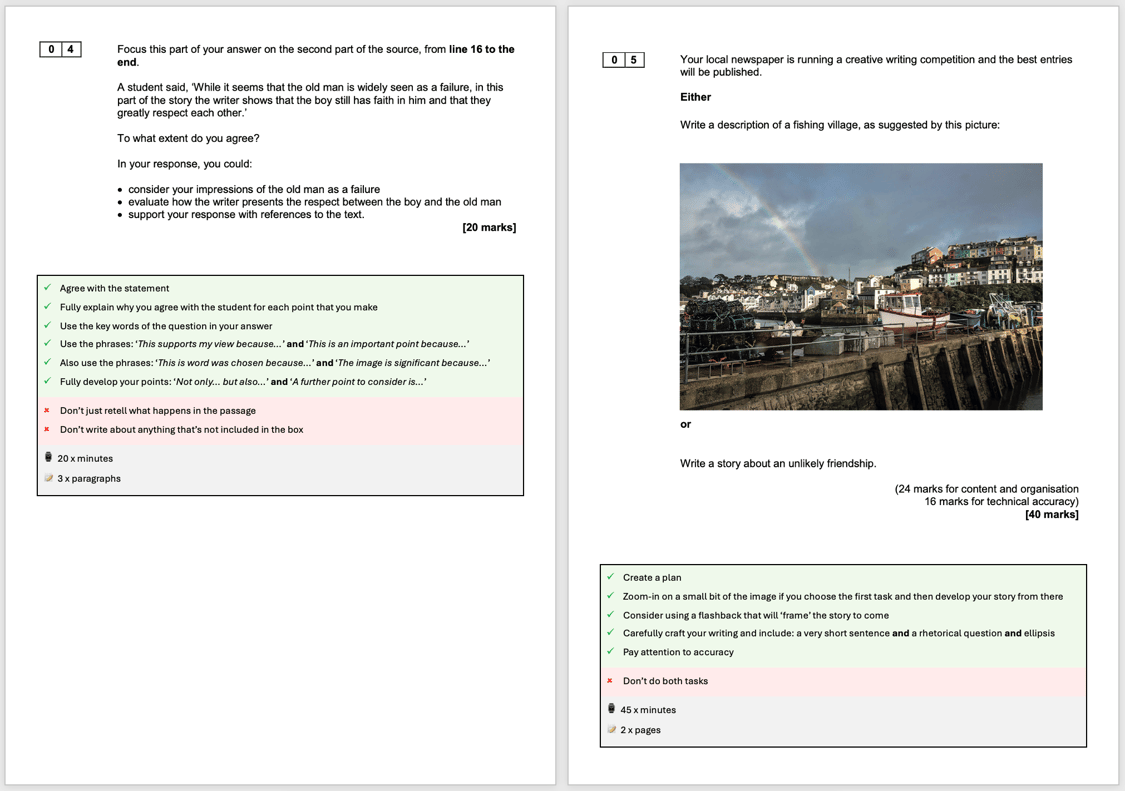 GCSE English Language Paper 1 Tasks and Guidance | KS4 Teaching Resource