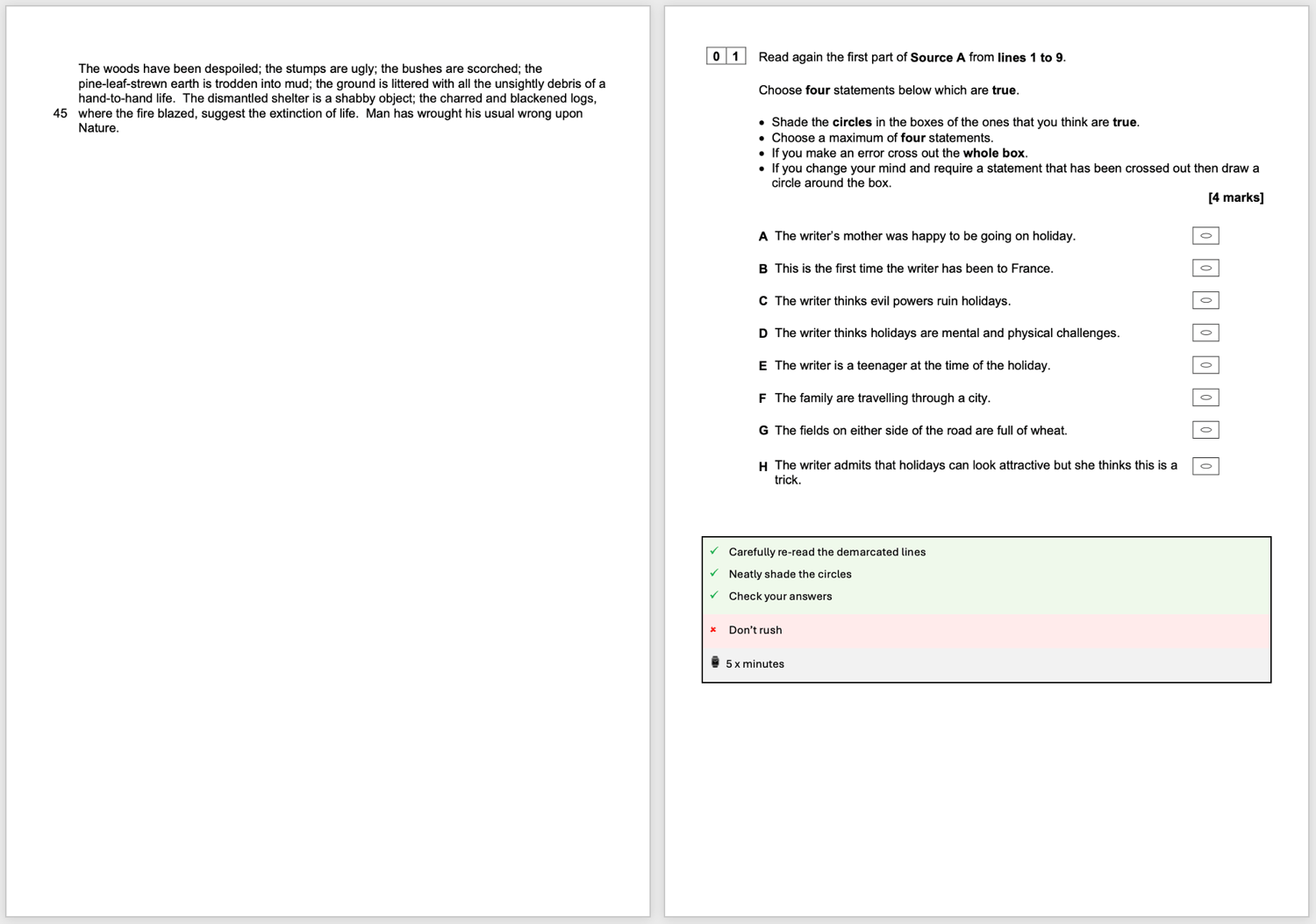 GCSE English Language Paper 2 Tasks and Guidance | KS4 Teaching Resource