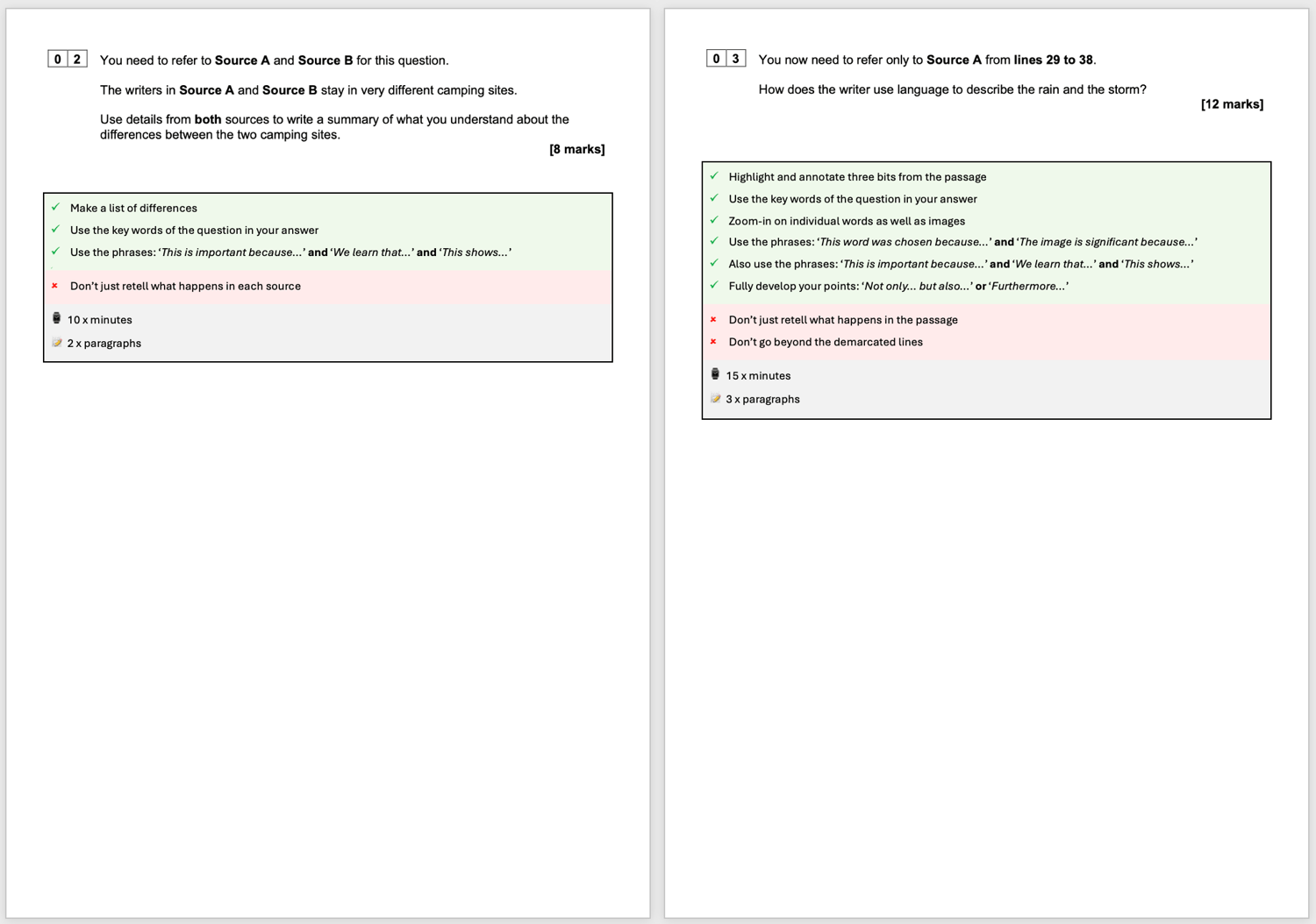 GCSE English Language Paper 2 Tasks and Guidance | KS4 Teaching Resource