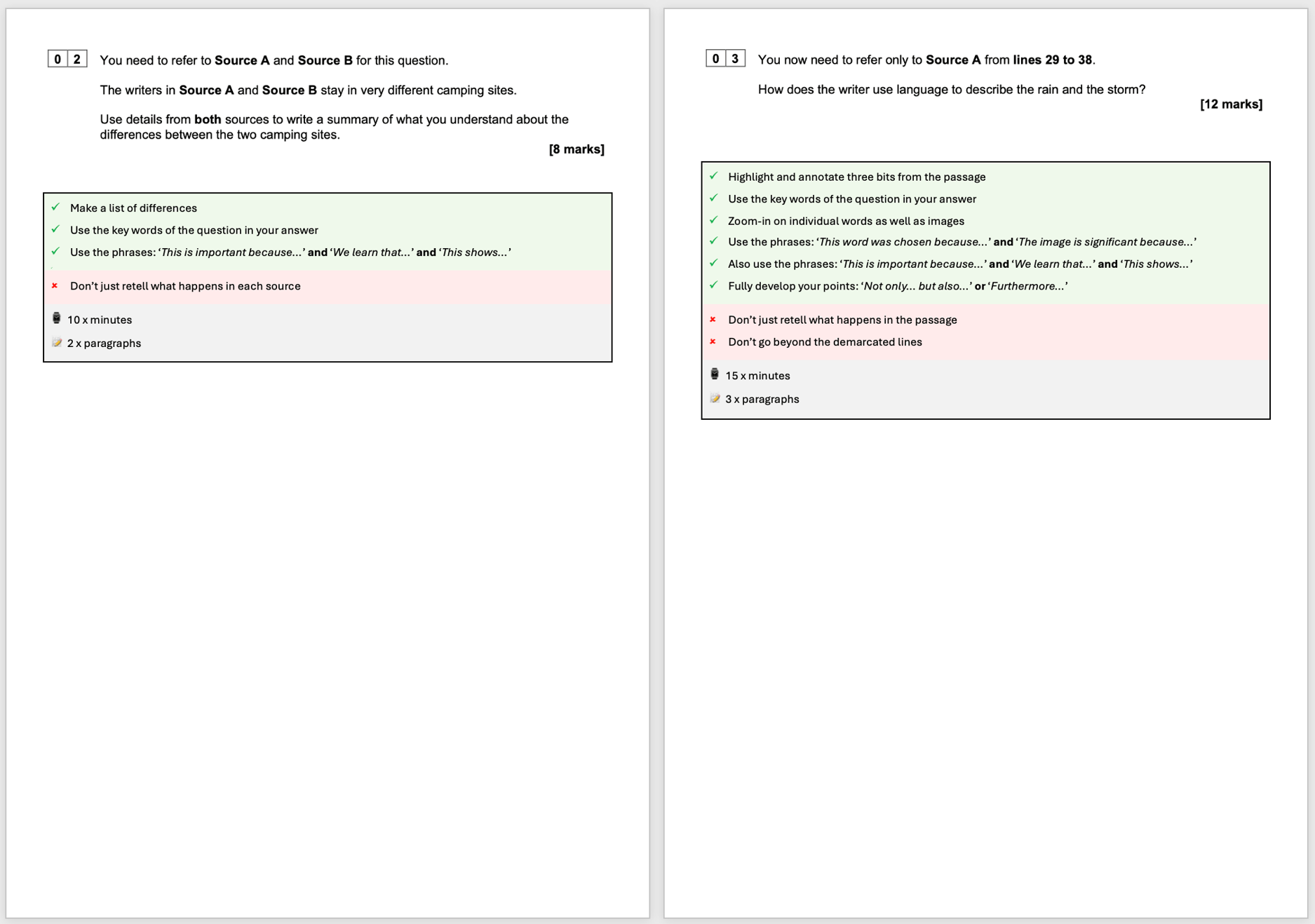 GCSE English Language Paper 2 Tasks and Guidance | KS4 Teaching Resource
