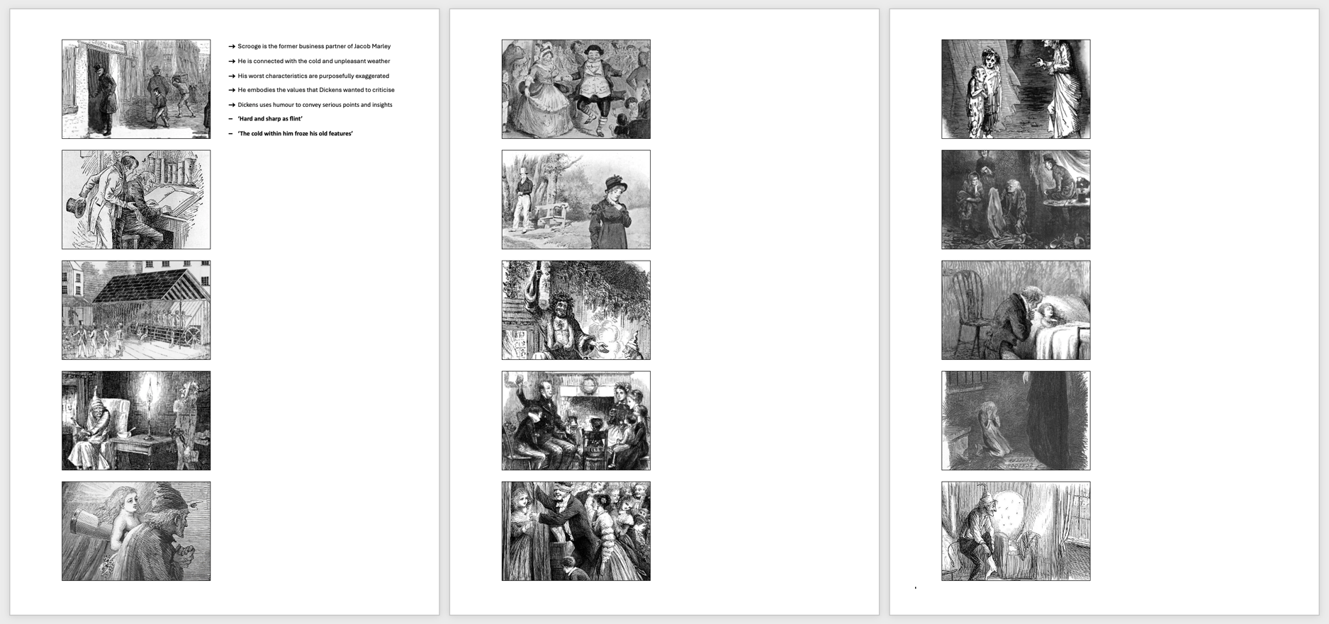Storyboard Images for A Christmas Carol | KS4 Teaching Resource