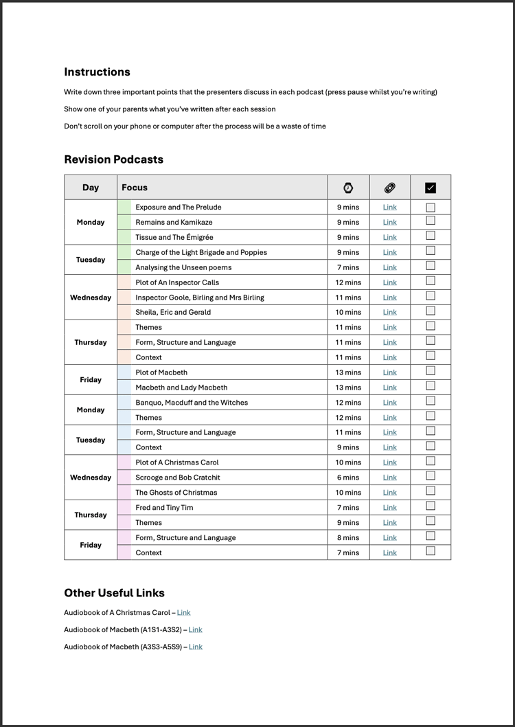 GCSE English Literature Revision Podcasts | KS4 Teaching Resource
