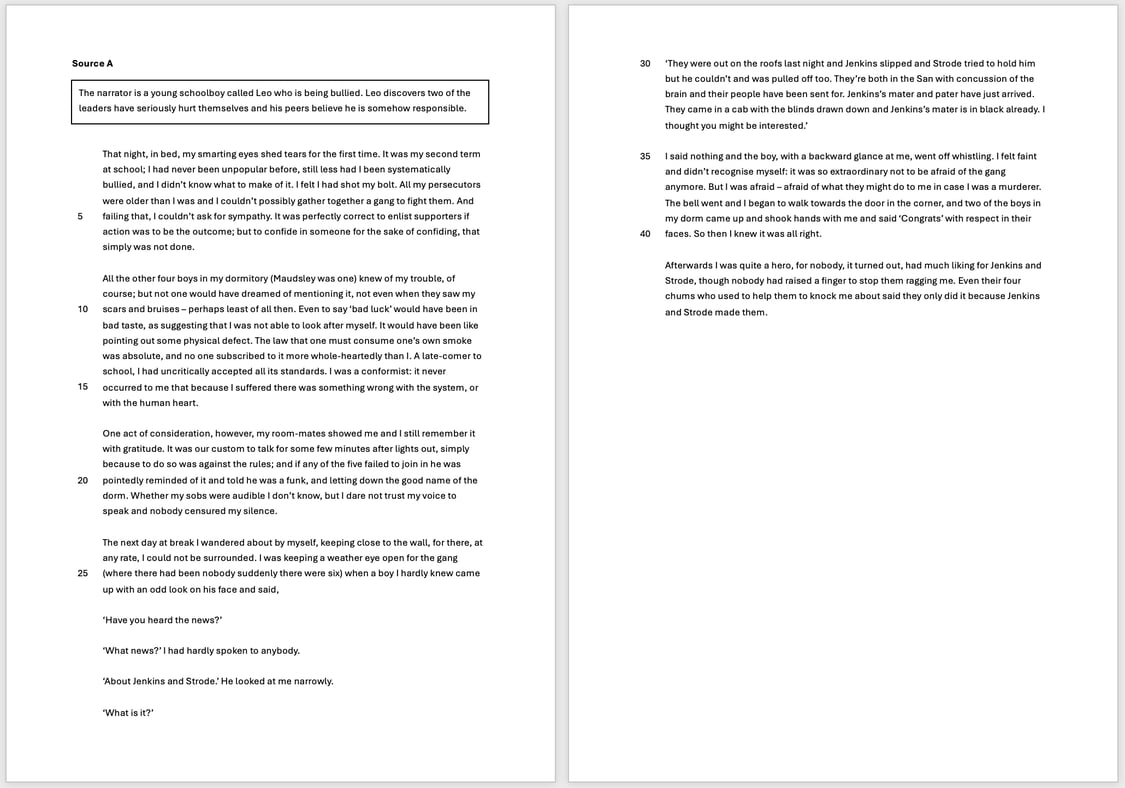 Mock Exam Papers for GCSE English Language Paper 1 | KS4 Teaching Resource