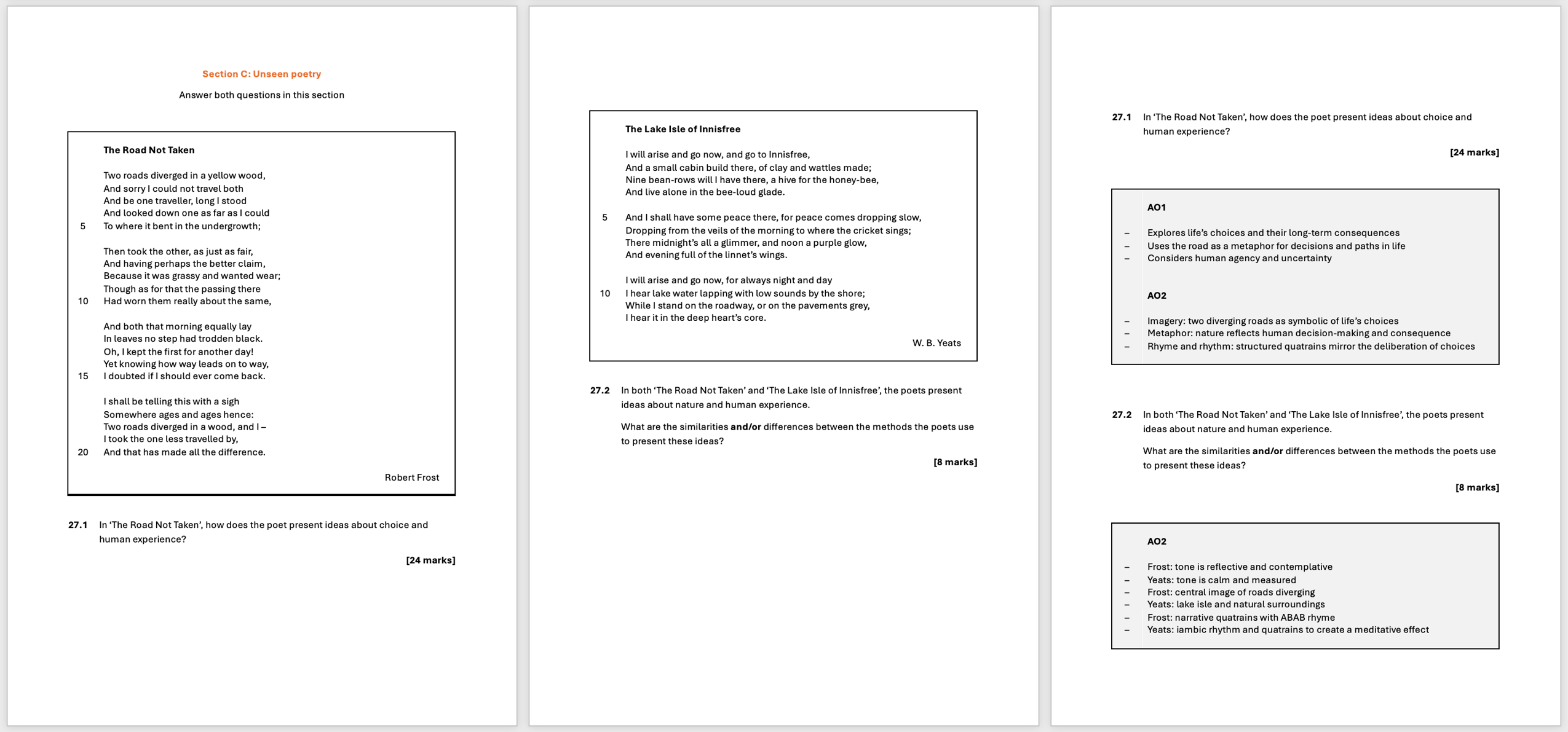 5 x Unseen Poetry Papers for Revision | GCSE Teaching Resource