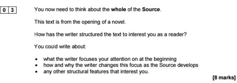 Some Notes on Question 3 GCSE English Language, Paper 1 | KS4 Teaching ...