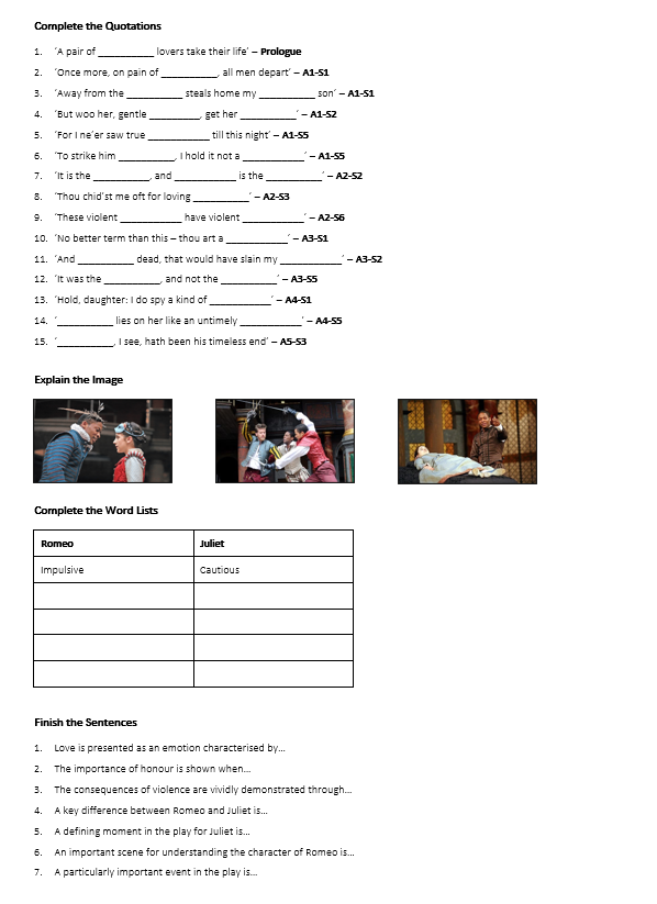 Exploring the Context of Romeo and Juliet | KS3 and KS4 Teaching Resource