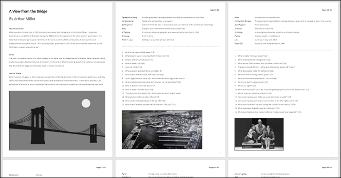 A View from the Bridge ‘Keeping Track’ Booklet | KS3 & KS4 Teaching ...